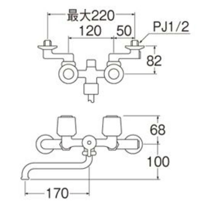 CSK111-13 ツーバルブシャワー混合栓 SANEI【アウンワークス通販】