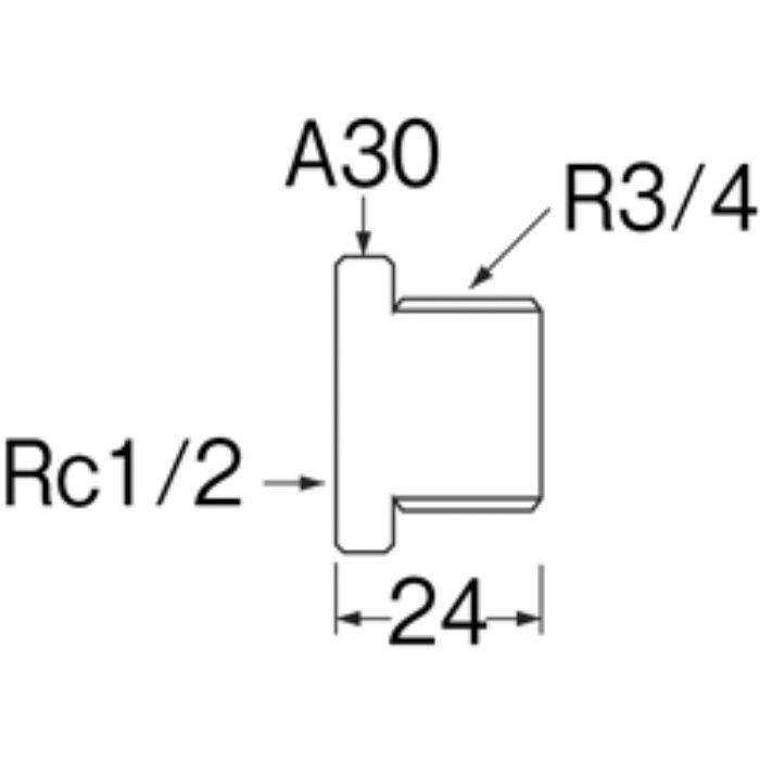 T751-20X13 ブッシング クロム SANEI【アウンワークス通販】