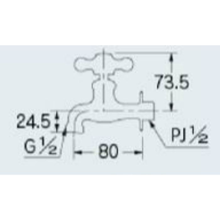 701-022-13 ガーデン用横水栓 カクダイ【アウンワークス通販】