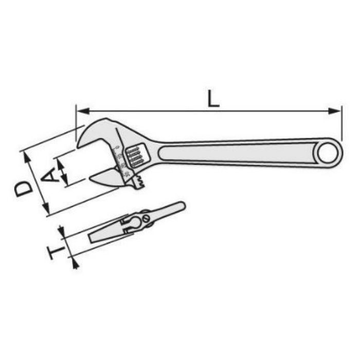 MW-250 モンキレンチ(目盛付)【アウンワークス通販】
