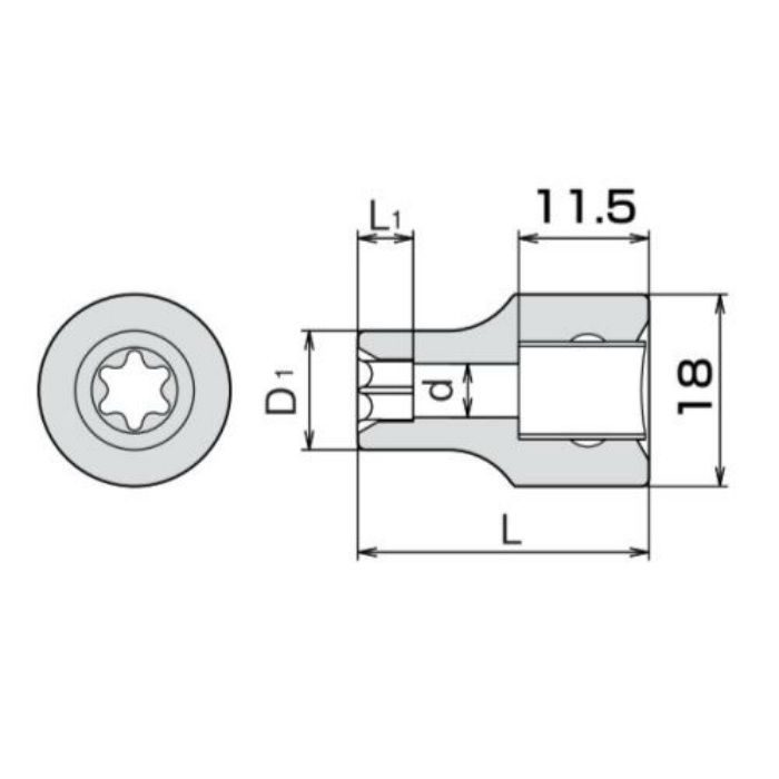 3TX-E14 E型トルクスソケット【アウンワークス通販】