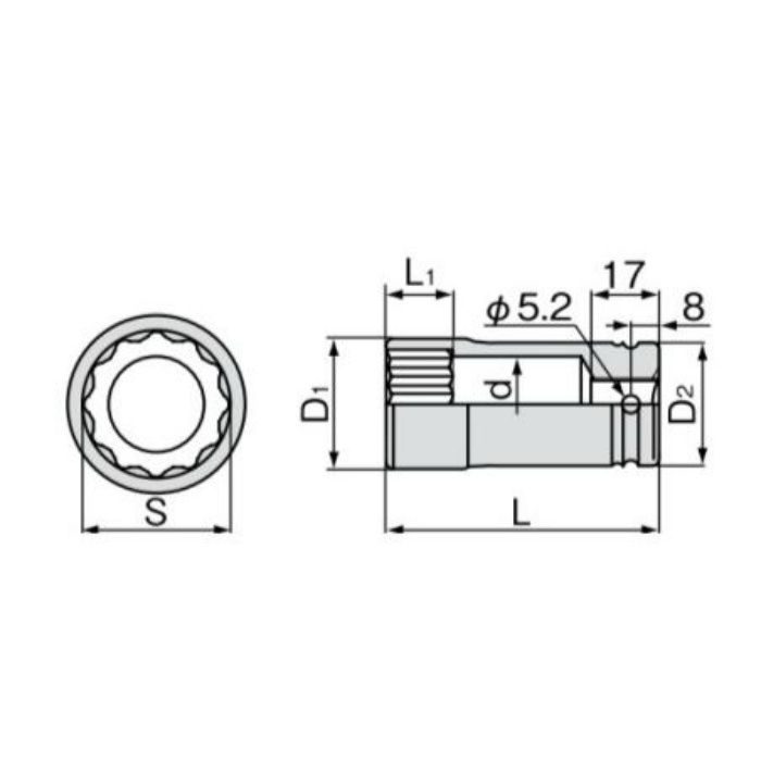 4NW-10 インパクト用ソケット（12角） TONE【アウンワークス通販】