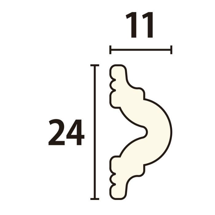 LB2102 ライトモール 内装用 アメリカンスタイル 無塗装品 24×11mm 2000mm 硬質ポリスチレン みはし【アウンワークス通販】
