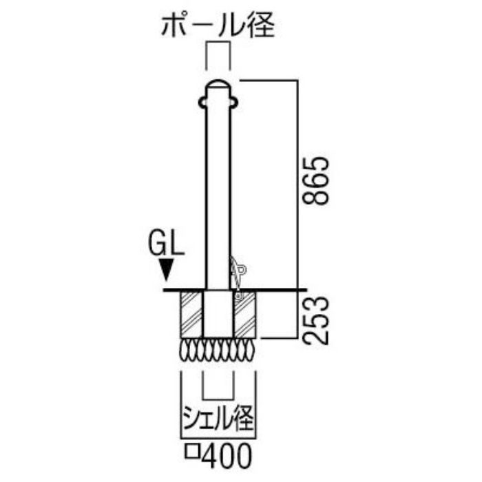 EX-1350D-101 エキスポール EXシリーズ フック付 南京錠ポールロック付き 脱着式 ユニオン【アウンワークス通販】