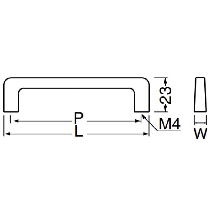HB-34 面取ハンドル 小 ホワイトブロンズ シロクマ【アウンワークス通販】