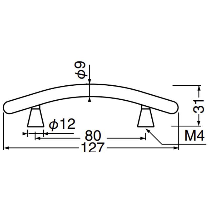 HB-63 真鍮 アルクハンドル クローム シロクマ【アウンワークス通販】