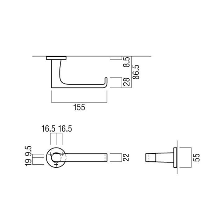PRE-S760-503 ペーパーホルダー 巾155mm ヘアライン アッシュブラック ユニオン【アウンワークス通販】