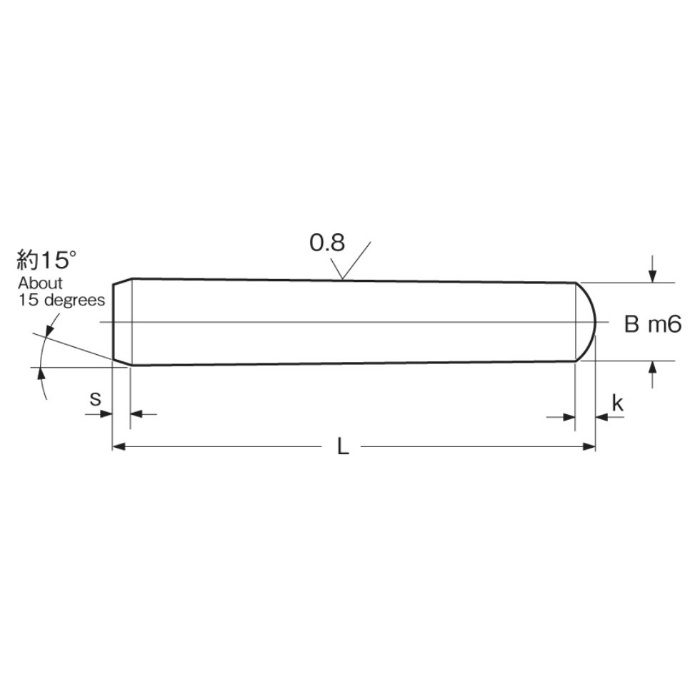 M061-0630 MIC 平行ピン S45C-A 6×30 22個入 コノエ【アウンワークス通販】