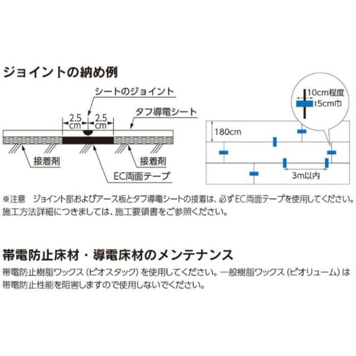 TA-254 エミネンスフロア タフ導電シート プレーン 2.0mm厚×182cm巾 シンコール【アウンワークス通販】