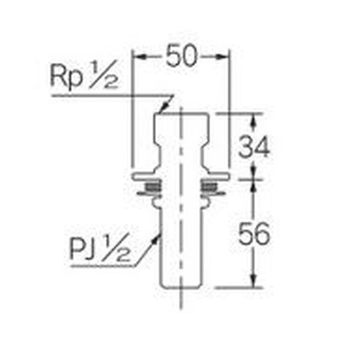 644-022-13 カウンター挟込み金具 呼径13mm 取付穴径22～27mm 厚5～35mm カクダイ【アウンワークス通販】