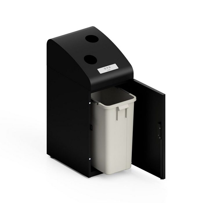 2102171 分別ダストハウス＃10 ＃A 燃えるゴミ 48L ブラック ミヅシマ工業【アウンワークス通販】