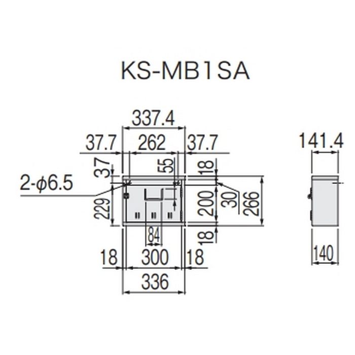 KS-MB1SA ポスト 1戸用 公団タイプ SA型 W337.4×H266×D141.4 ナスタ【アウンワークス通販】