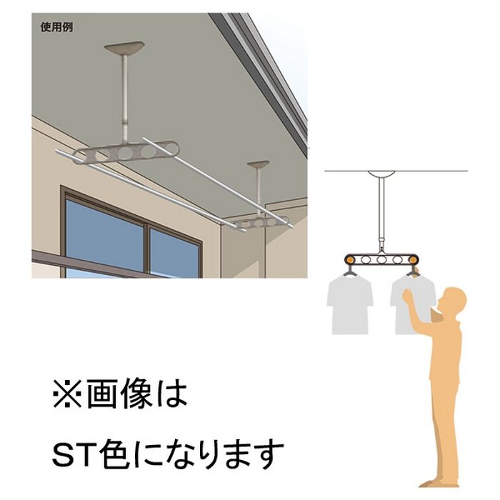 ZA-0445-DB ホスクリーン 軒天用物干 屋外物干し金物 ダークブロンズ 2本入 川口技研【アウンワークス通販】