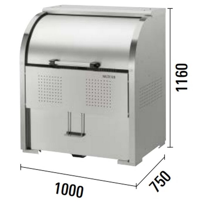 CKS-1007H ゴミ収集庫 クリーンストッカー ステンレスタイプ 非接触開閉仕様 1000×750×1160mm ダイケン【アウンワークス通販】