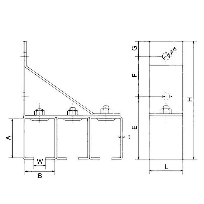 3Y3 横受三連 スチール製 3号 ヤボシ(FUJI)【アウンワークス通販】