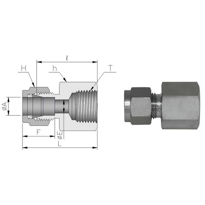 DSA6-R6SS ダブルフェルールタイプ チューブ継手 メスネジコネクター 3／8OD×Rc3／8 （279293） イハラサイエンス ...