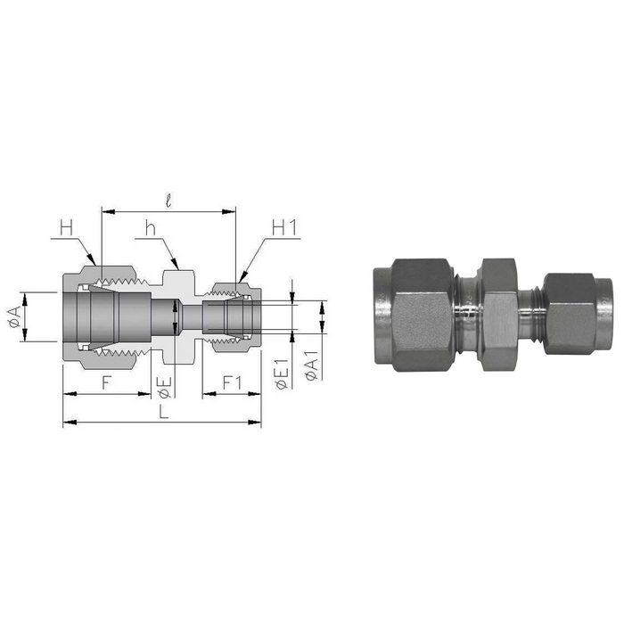 DUR8-6SS ダブルフェルールタイプ チューブ継手 レデューシング・ユニオン 1／2OD×3／8OD （206644） イハラサイエンス ...