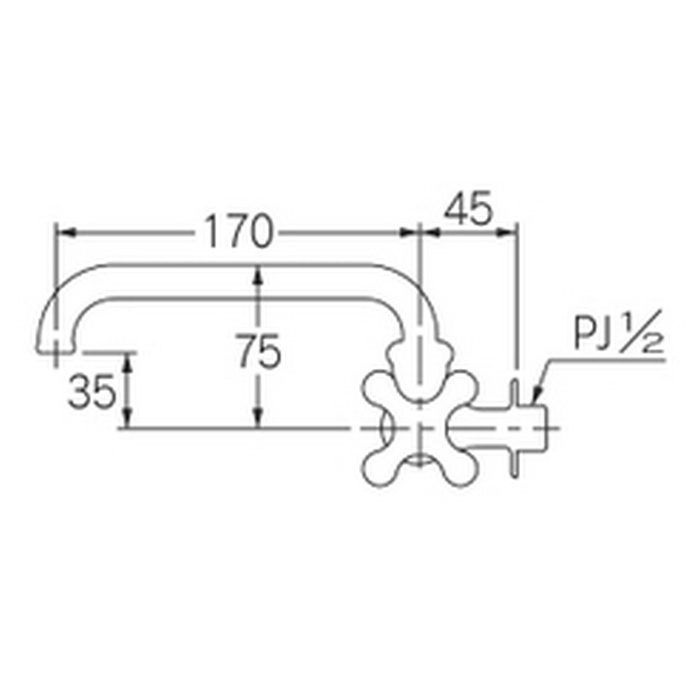 707-020-BR カラー単水栓 横形自在水栓 カッパーブラウン カクダイ【アウンワークス通販】