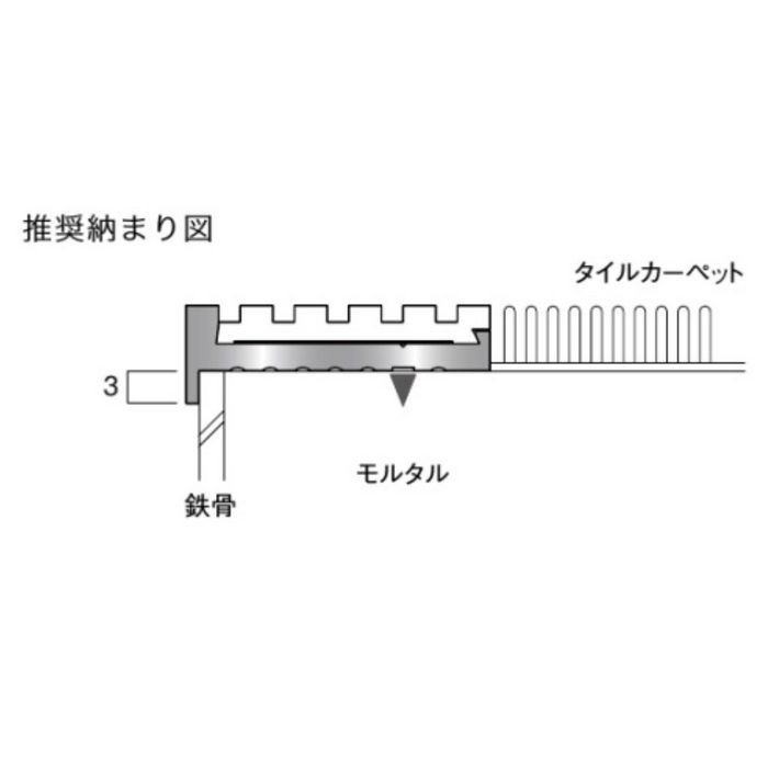 PVT301-BK Previo T301 室内鉄骨モルタル階段 タイルカーペット用ノンスリップ タイヤのみ 2m ブラック アシスト【アウンワークス通販】