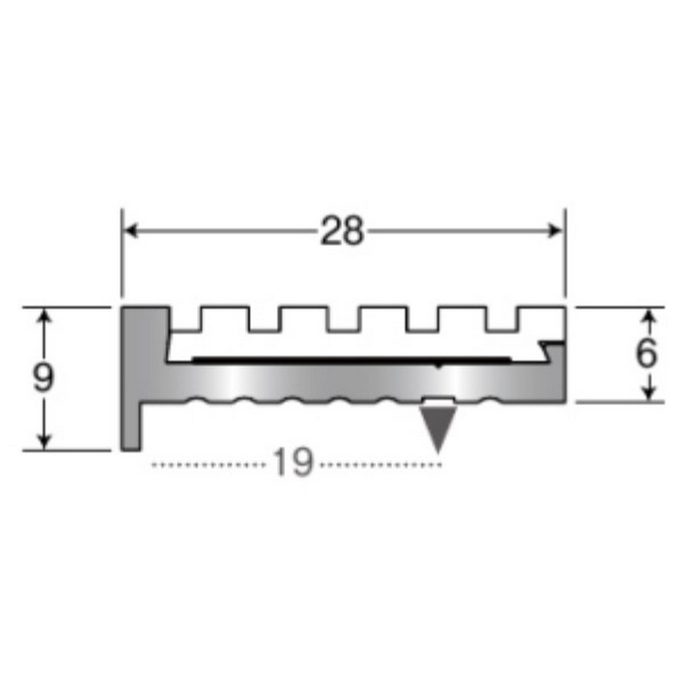 PVT301-CH Previo T301 室内鉄骨モルタル階段 タイルカーペット用ノンスリップ タイヤのみ 2m チャコール アシスト【アウンワークス通販】