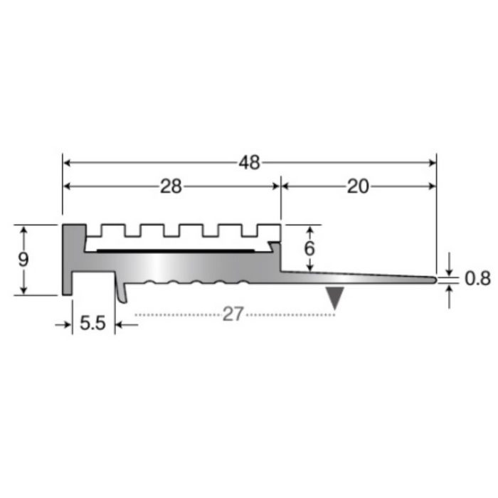 PVT306-BK Previo T306 室内鉄骨モルタル階段 タイルカーペット用ノンスリップ タイヤのみ 2m ブラック アシスト【アウンワークス通販】