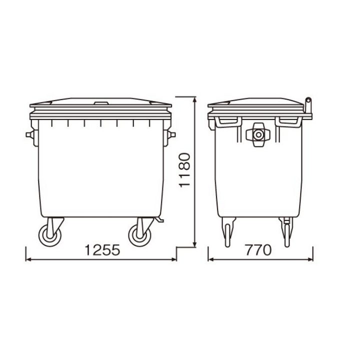 KF660 ダストカート 集積搬送カート 約660L グリーン カイスイマレン【アウンワークス通販】