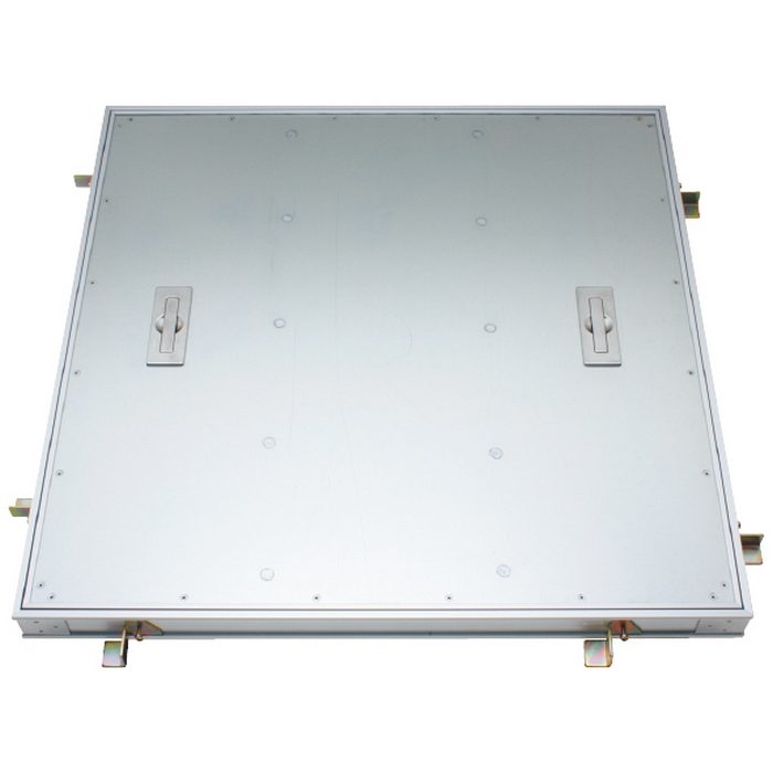 MOEO-P-600 フロアーハッチ 張物用 屋内用 一般形 アルミニウム＋スチール製 床点検口蓋 アルミニウム目地 カネソウ【アウンワークス通販】