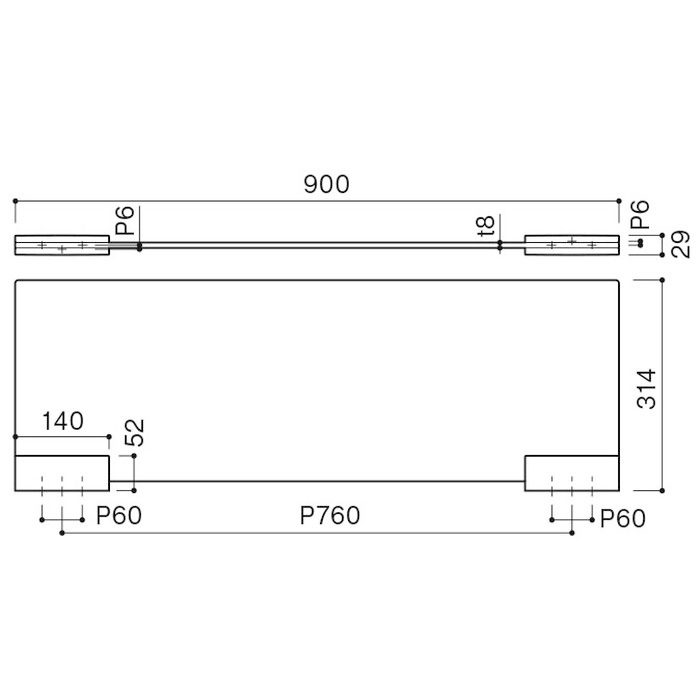 KC-148-S2003 キッチンディバイダー KC-148 900 透明ガラス+マットブラック 河淳【アウンワークス通販】
