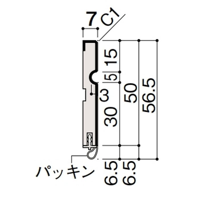 MT7009-11MP-192 巾木J【気密】（MDF基材） 7mm厚タイプ 造作部材 7×56.5×1940mm ソフトグレージュ 2本入 ...